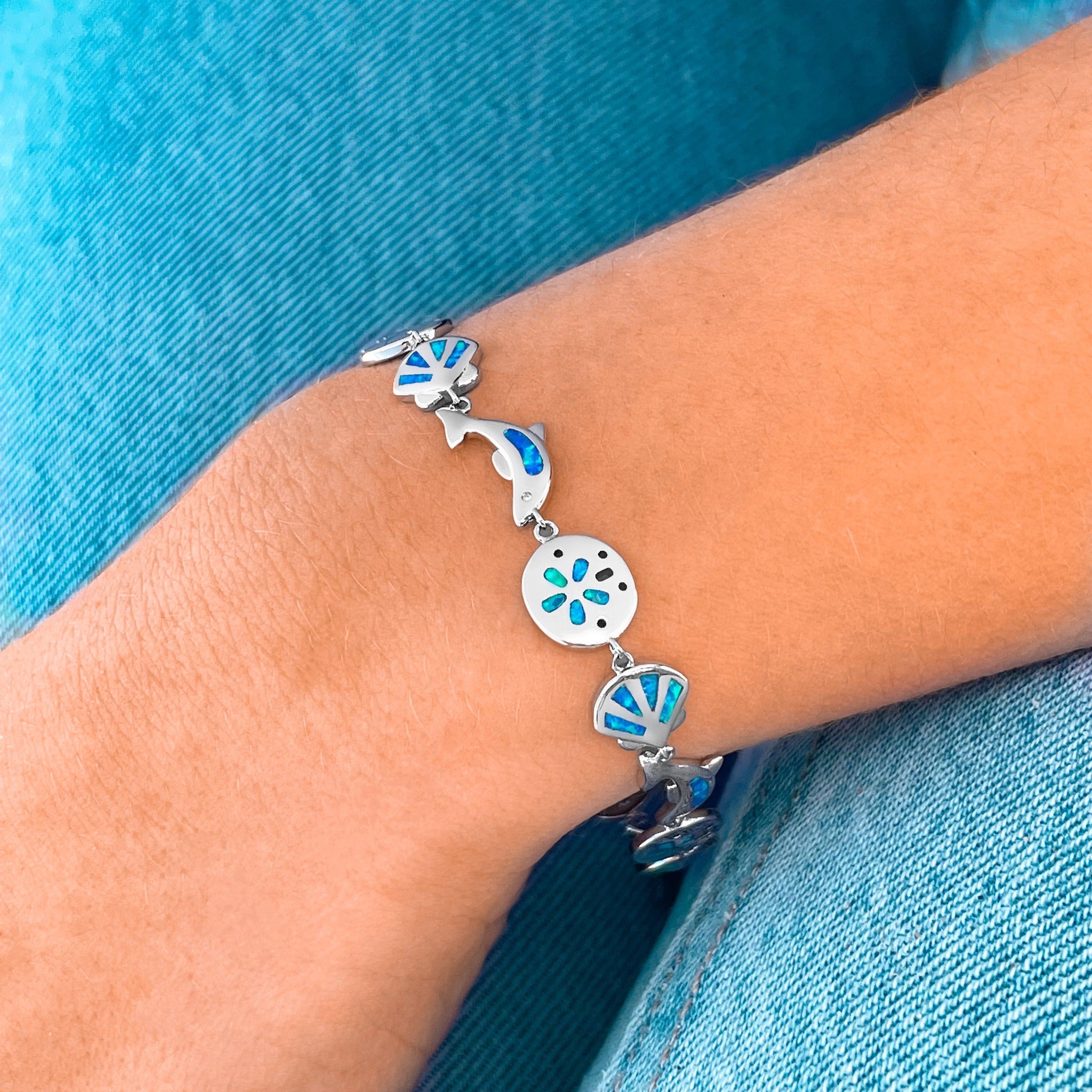 Opal Dolphin Shell Bracelet – Sunset Boutique